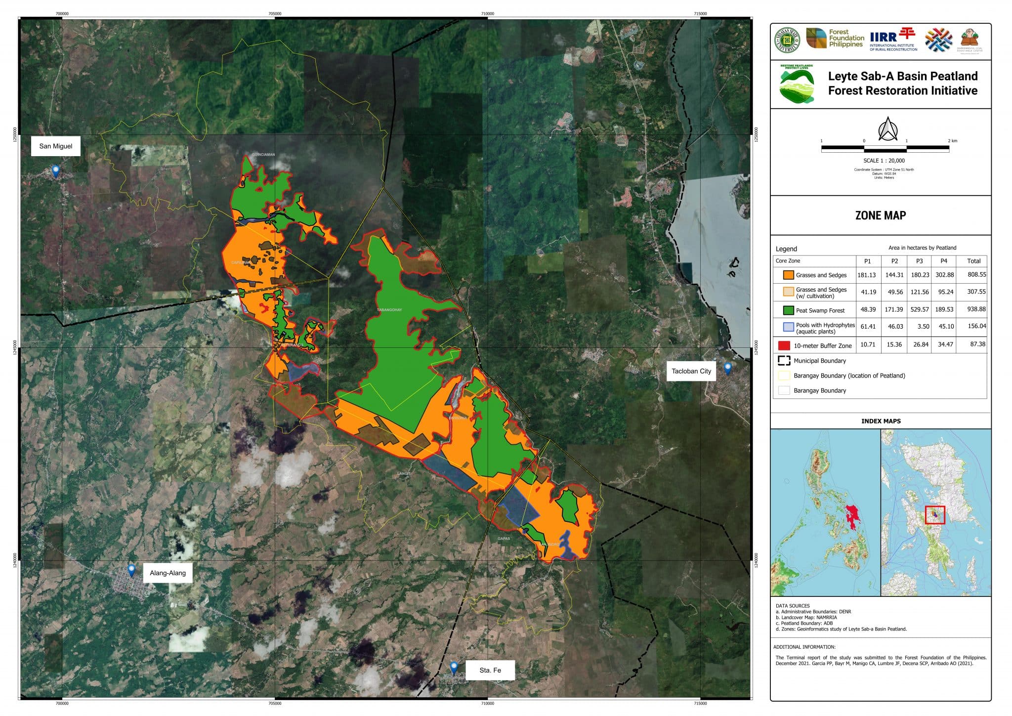 Zone Map of the Leyte Sab-a Peatland Forest - Forest Foundation Philippines